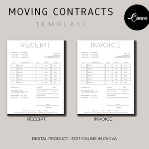 Editable Moving Contracts Template, Moving Services Contract, Canva ...