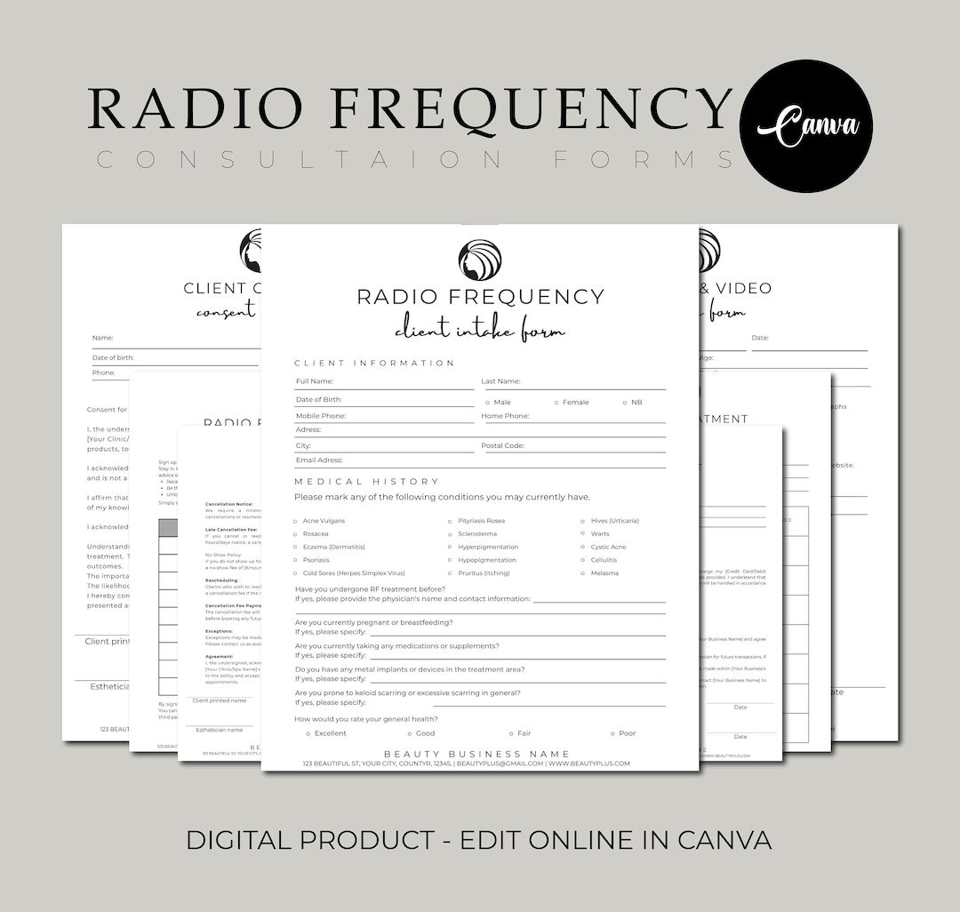 Radio Frequency Forms - Editable RF Skin Tightening Forms, Body ...