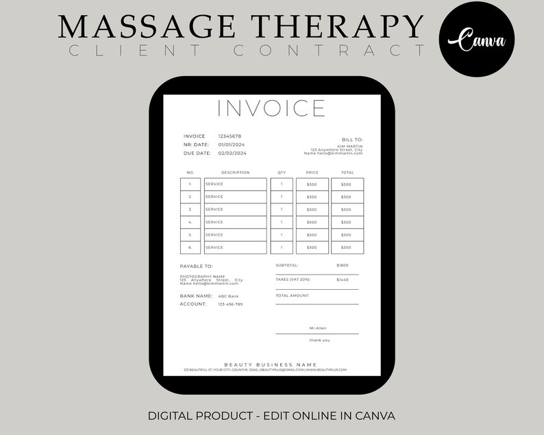 Massage Therapist Forms Business Bundle, Massage Soap Notes, Editable ...
