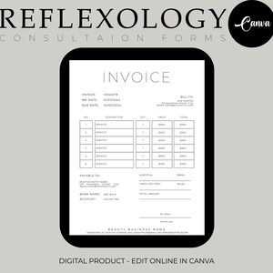 Editable Reflexology Intake Form, Massage Consultation Form, Foot ...