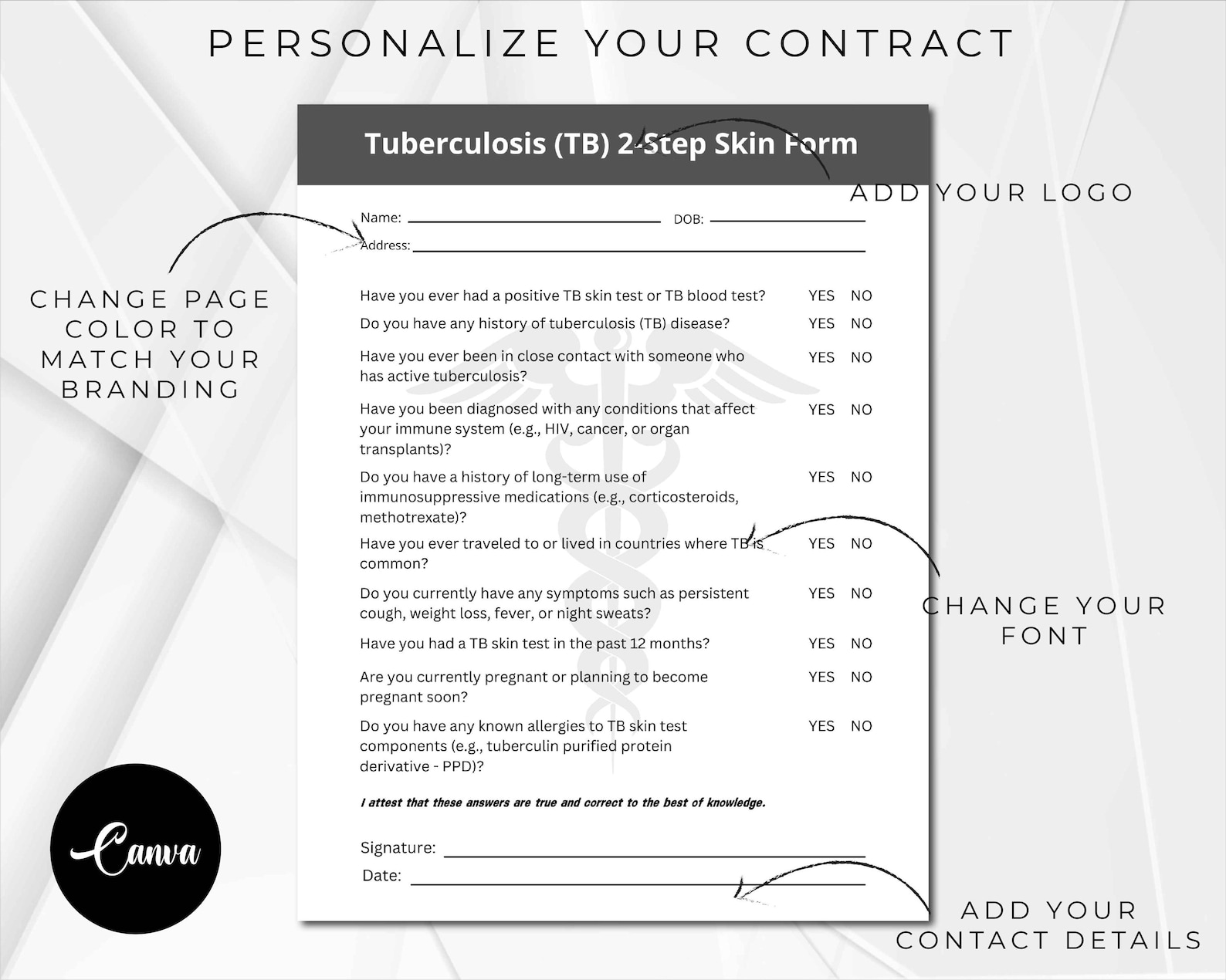 TB 2-step Documentation Form, Employment - 2 Step (TB) Tuberculosis ...