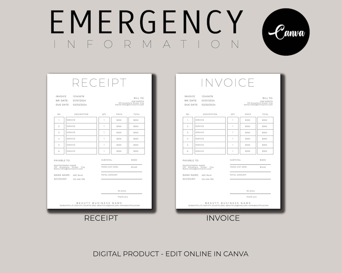 Emergency Information Sheet, Babysitting Printable Babysitter Notes ...