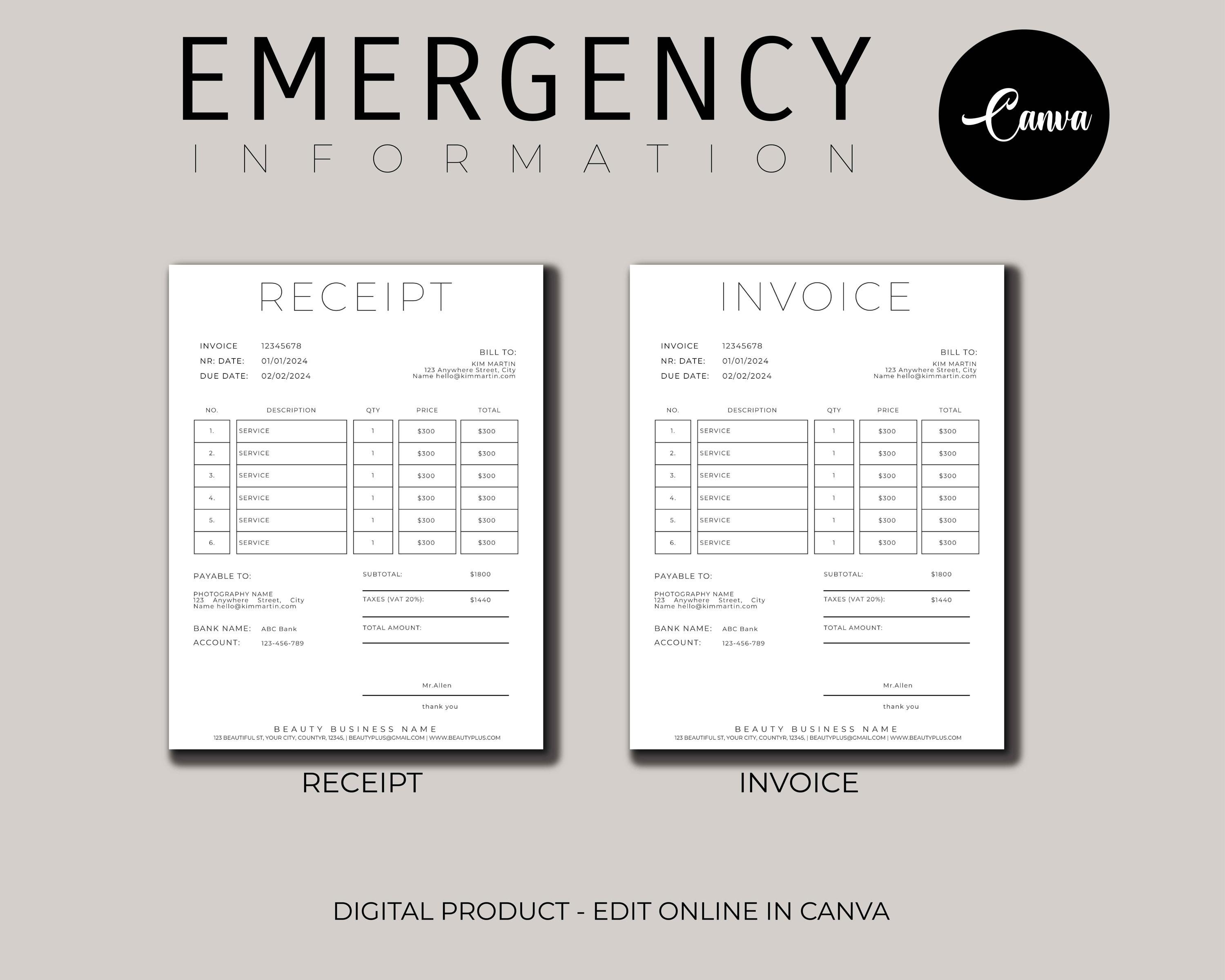 Emergency Information Sheet, Babysitting Printable Babysitter Notes ...