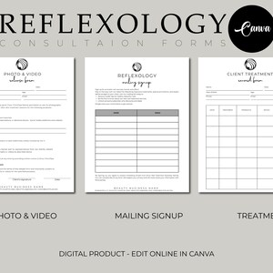 Editable Reflexology Intake Form, Massage Consultation Form, Foot ...