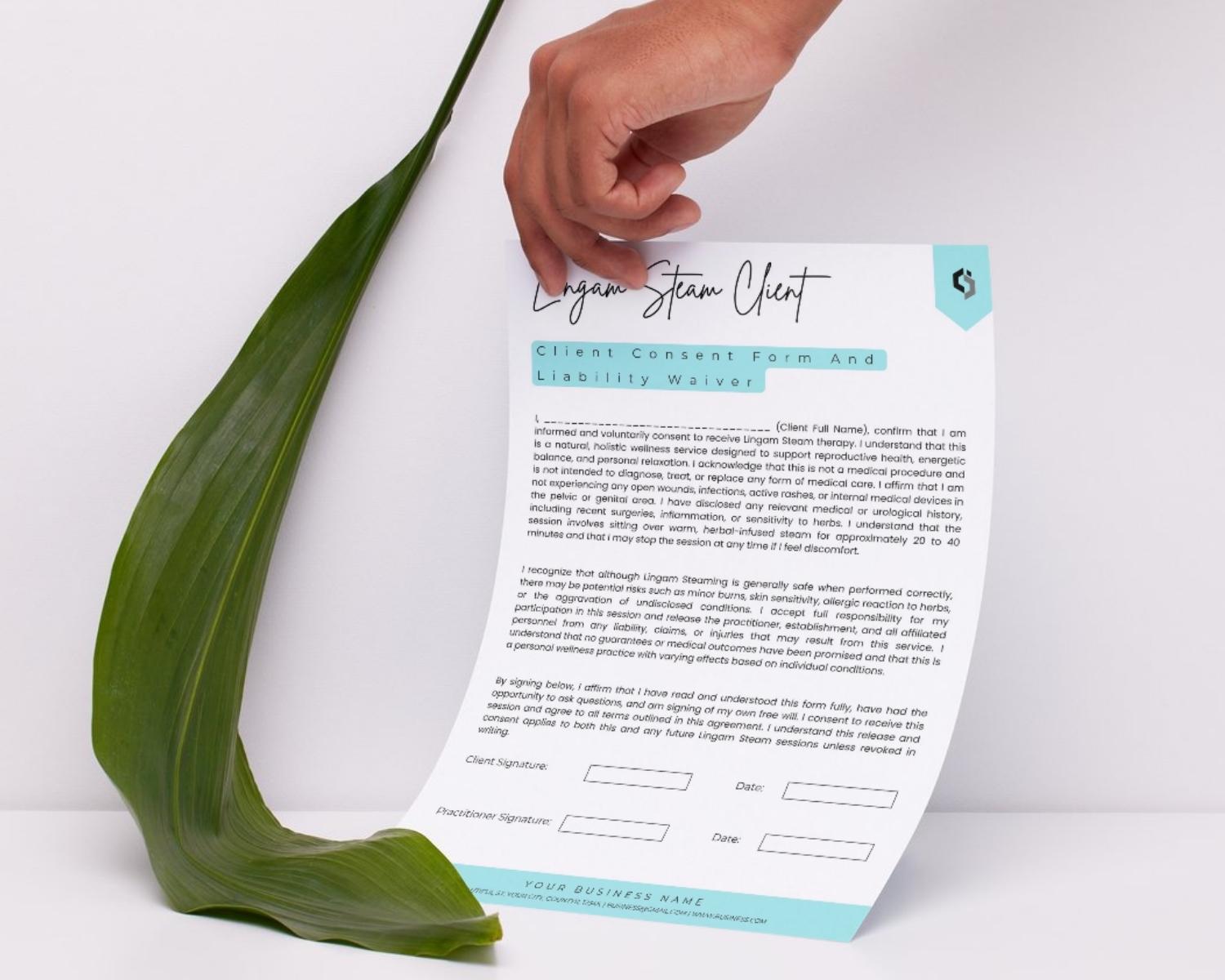 Lingam Steam Client Intake Form, Esthetician Consent Form, Facial ...