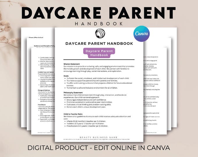 Daycare Parent Handbook, Childcare Enrollment Forms, Daycare Policies ...