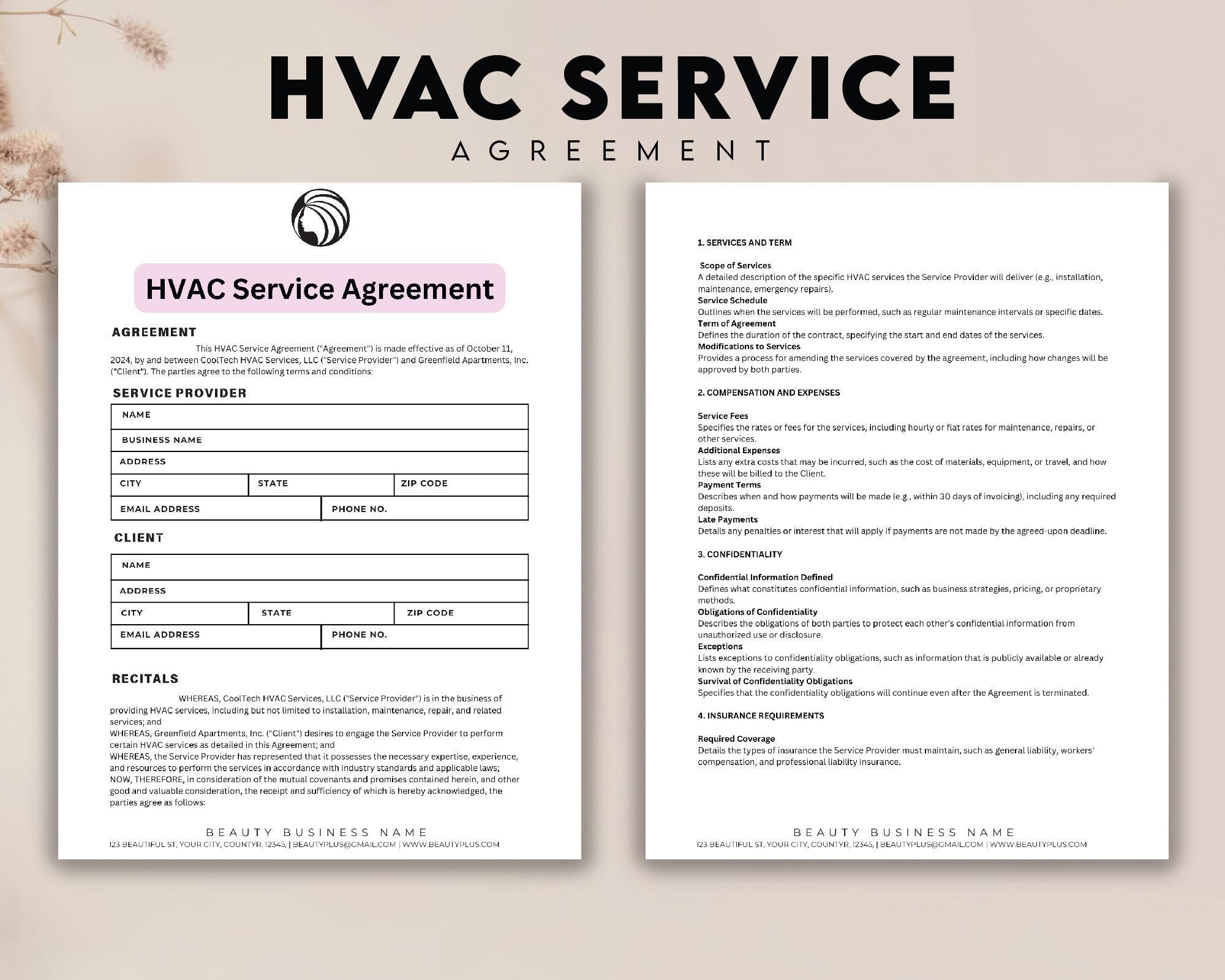 HVAC Service Agreement, Commercial HVAC Maintenance, Preventative ...