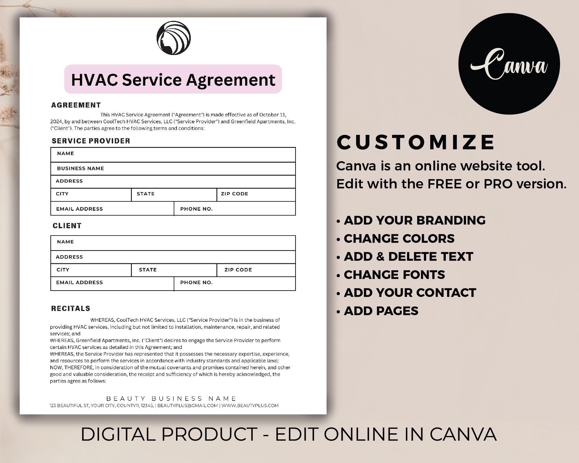 HVAC Service Agreement, Commercial HVAC Maintenance, Preventative ...