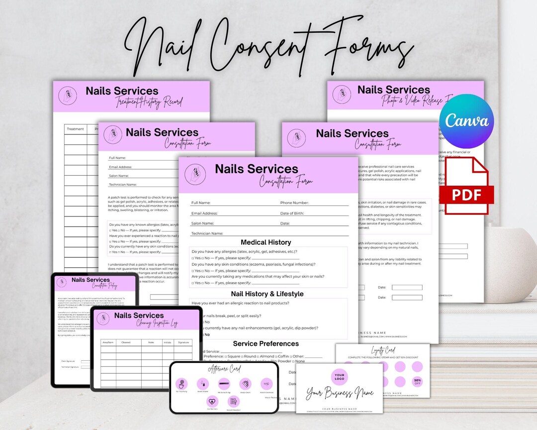 Nail Consent Forms - Nails Consultation Form, Form Nail Extensions ...