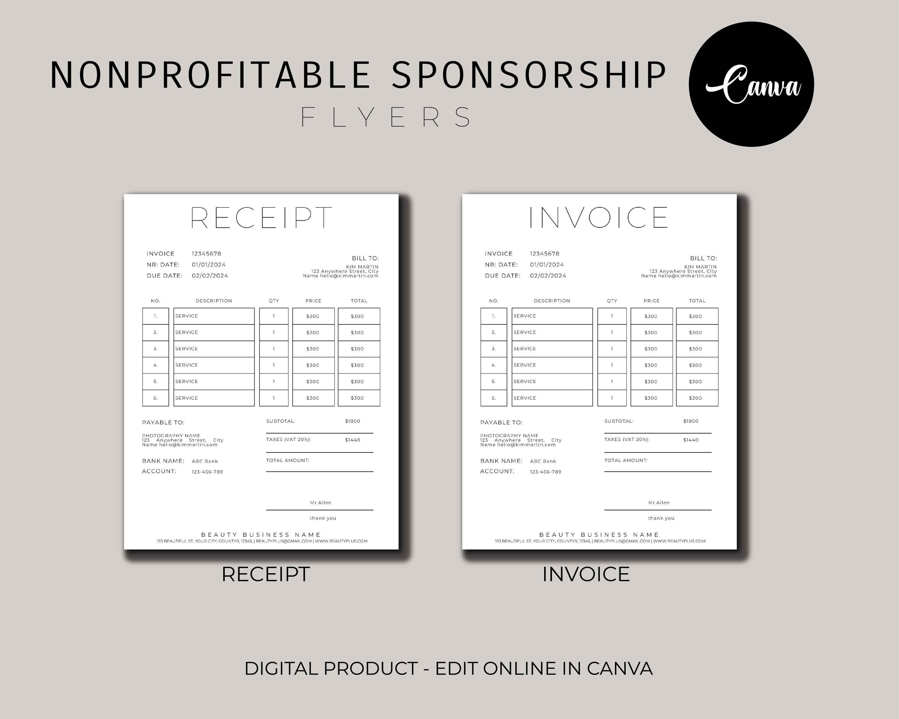 Nonprofit Event Sponsorship Fundraising Flyers, Donation Package, Editable Infographic, Sponsor ...
