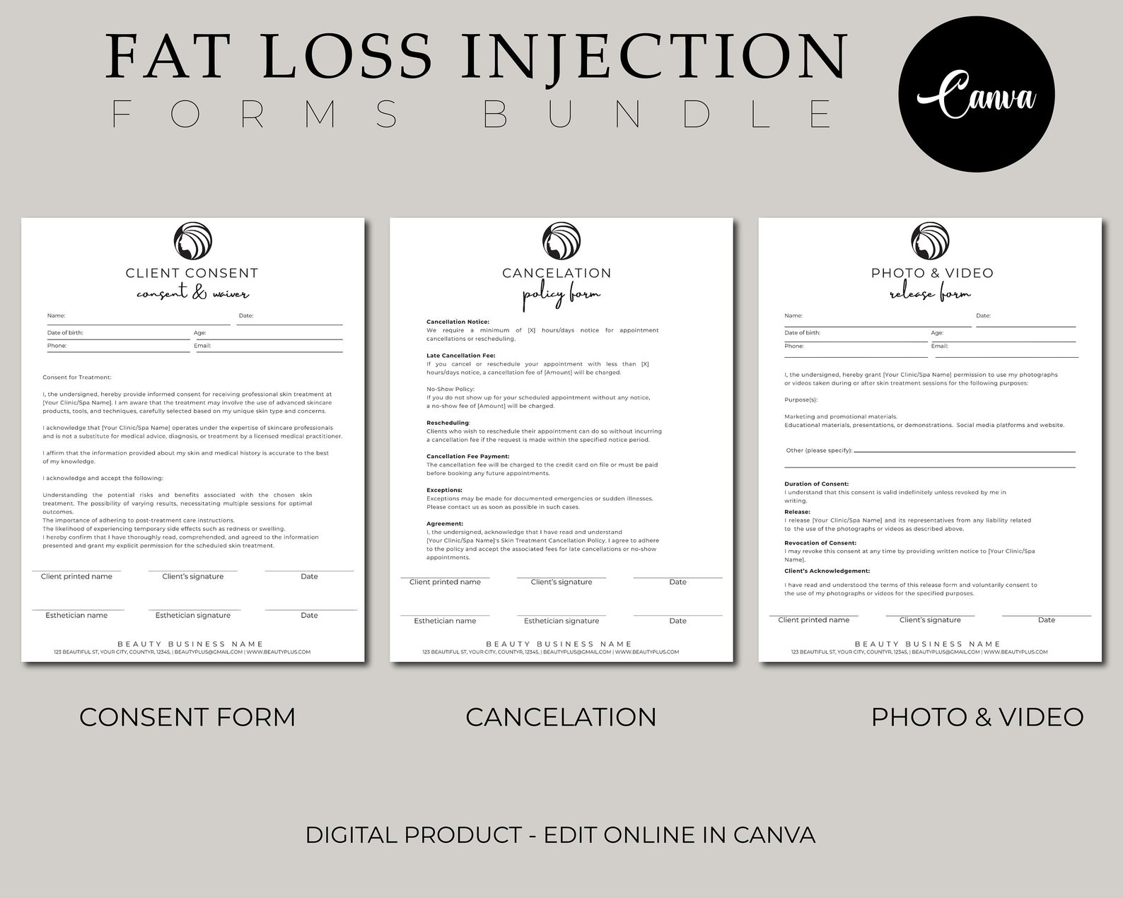 Fat Dissolve Forms, Lemon Bottle Consent, Lemon Bottle Intake ...