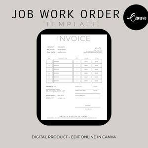 Printable Job Work Order Form, Easy and Simple Job Work Order Form ...
