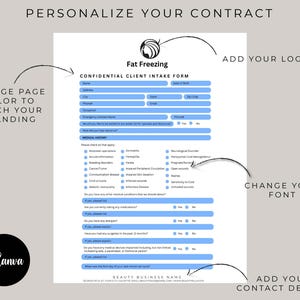 Body Sculpting Intake Forms , Editable Body Contouring Consultation ...