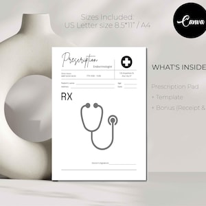 Editable Doctor Prescription Pad Template, Prescription Sheet, Editable ...