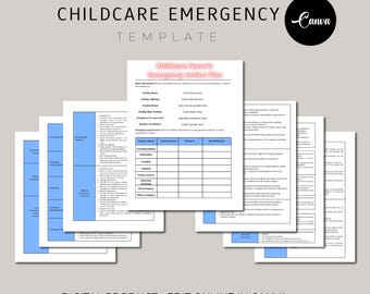 Daycare Emergency Plan, Childcare Emergency Plan Template, Emergency ...