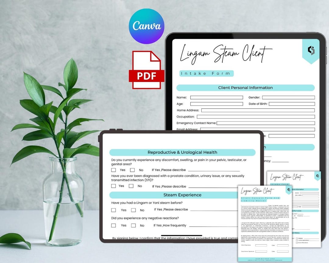 Lingam Steam Client Intake Form, Esthetician Consent Form, Facial ...