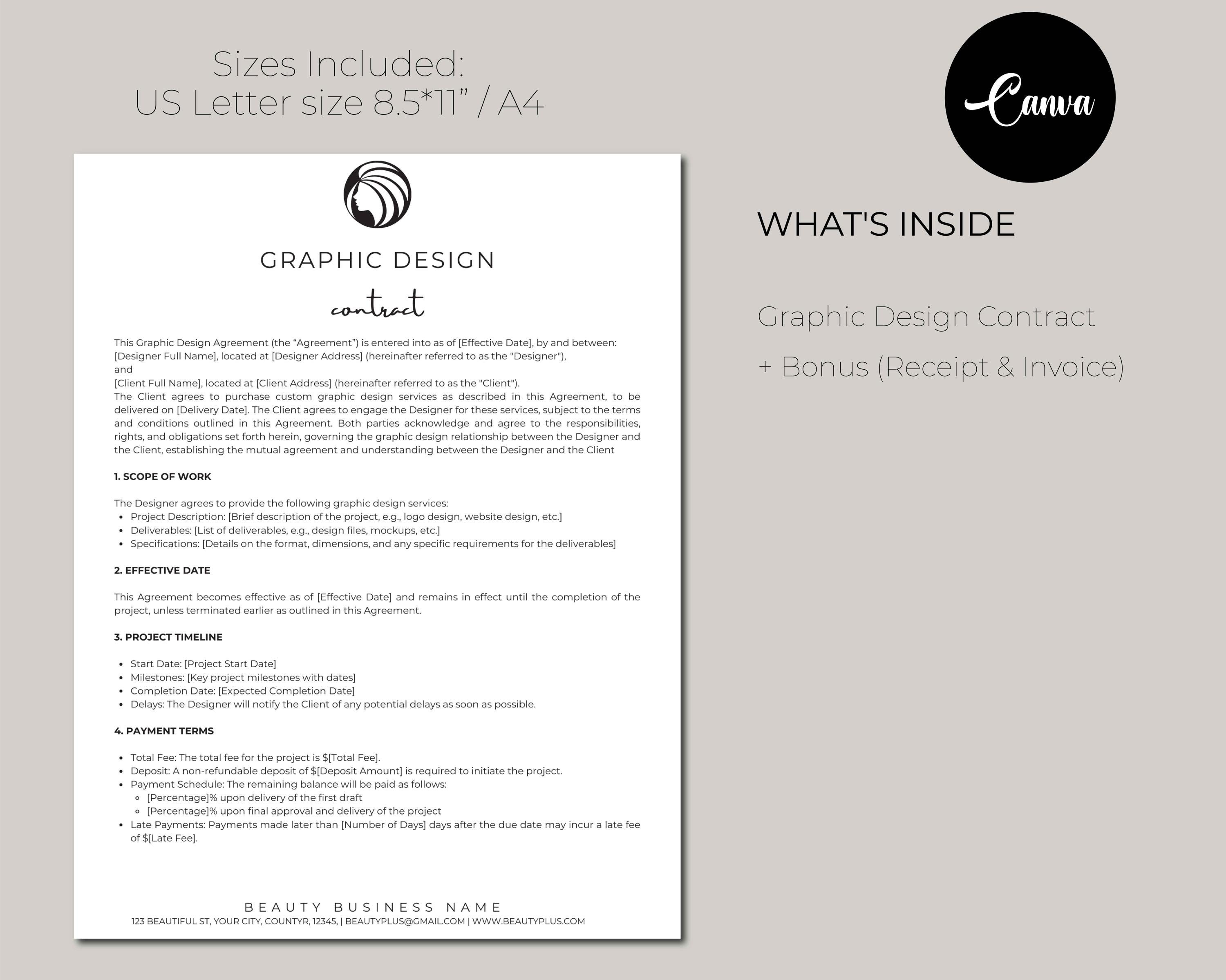 Graphic Design Contract, Design Services Forms, Contract for Graphic ...
