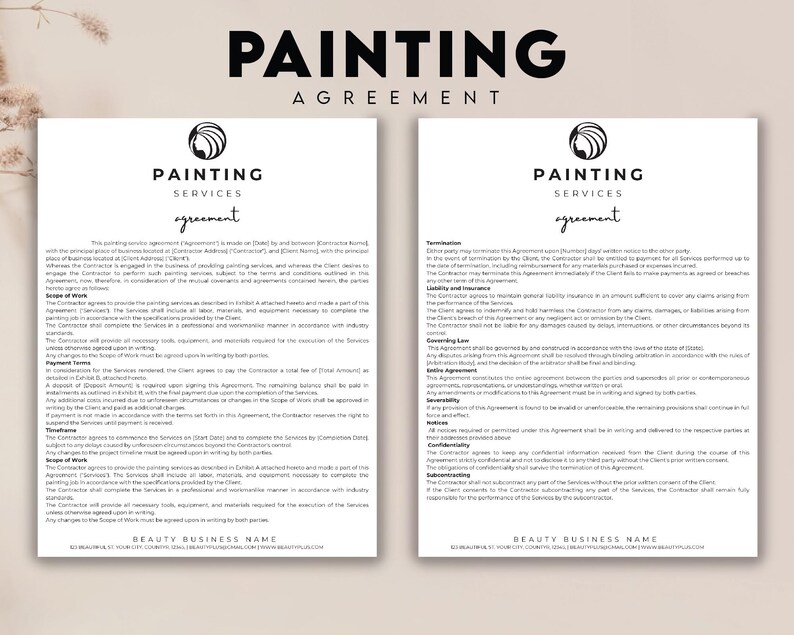 Professional Painting Contract Agreement, Painting Contractor, Painting ...