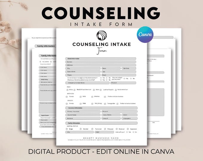 Counseling Intake Form, Informed Consent for Counseling and ...