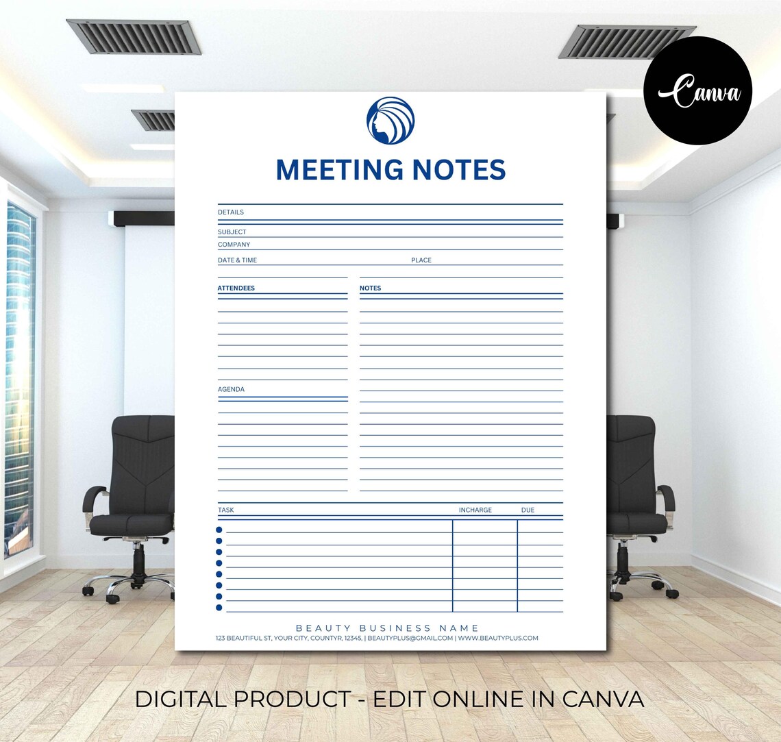 Meeting Minutes Template, Meeting Notes Template, Project Meeting ...