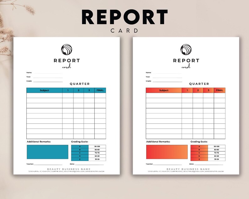 Editable Homeschool Report Card Template, Academic Transcript, Grade ...