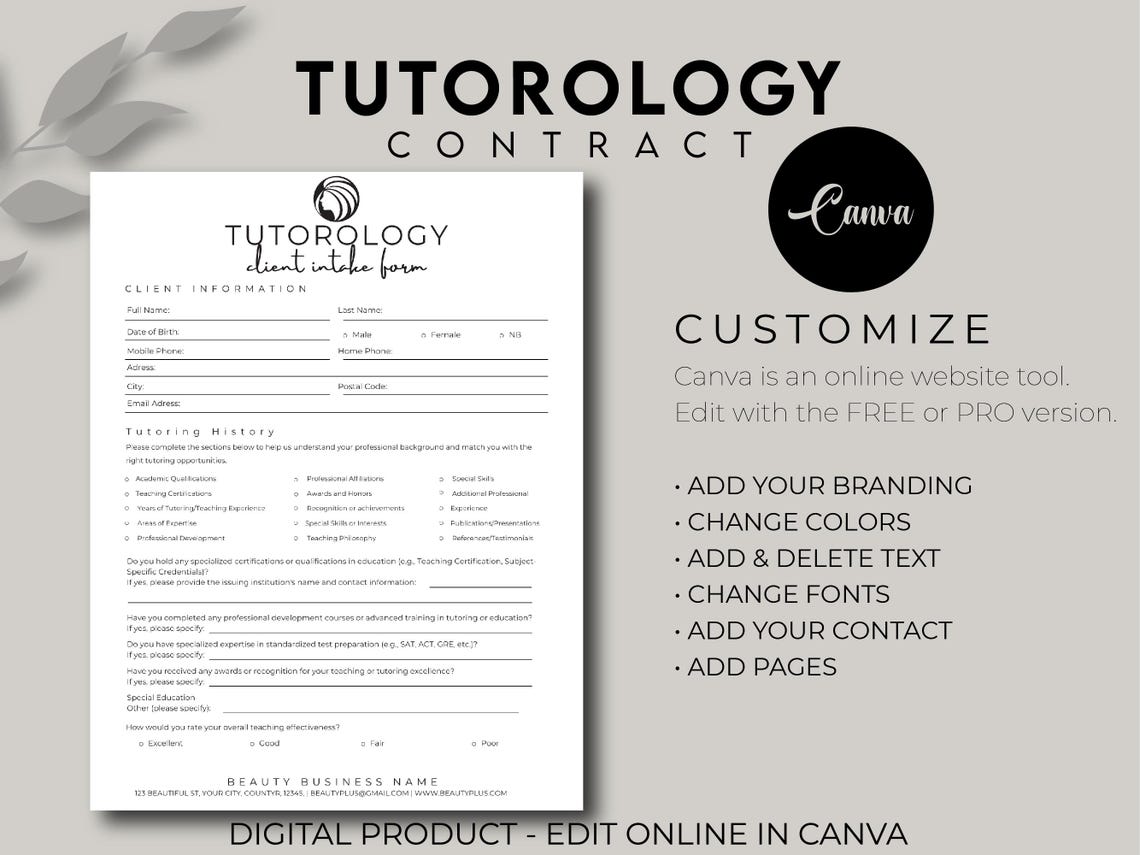 Tutoring Contract, Tutoring Services Agreement Template, Tutor Business ...