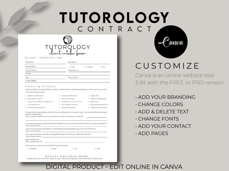 Tutoring Contract, Tutoring Services Agreement Template, Tutor Business ...