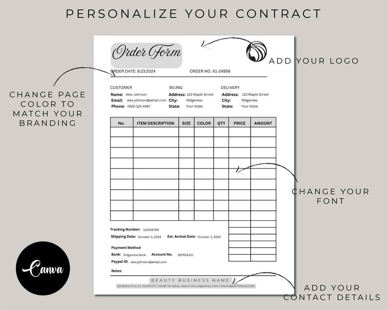 Line Sheet for Wholesale, Seller Shop, Price List Template, Editable ...