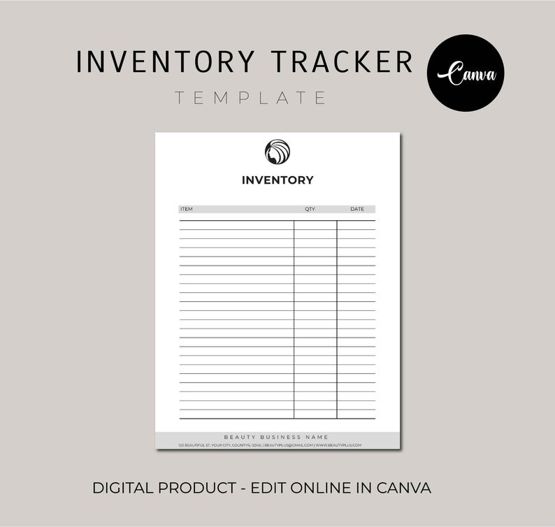 Printable Inventory Tracker Planner Page, Inventory Organizer ...