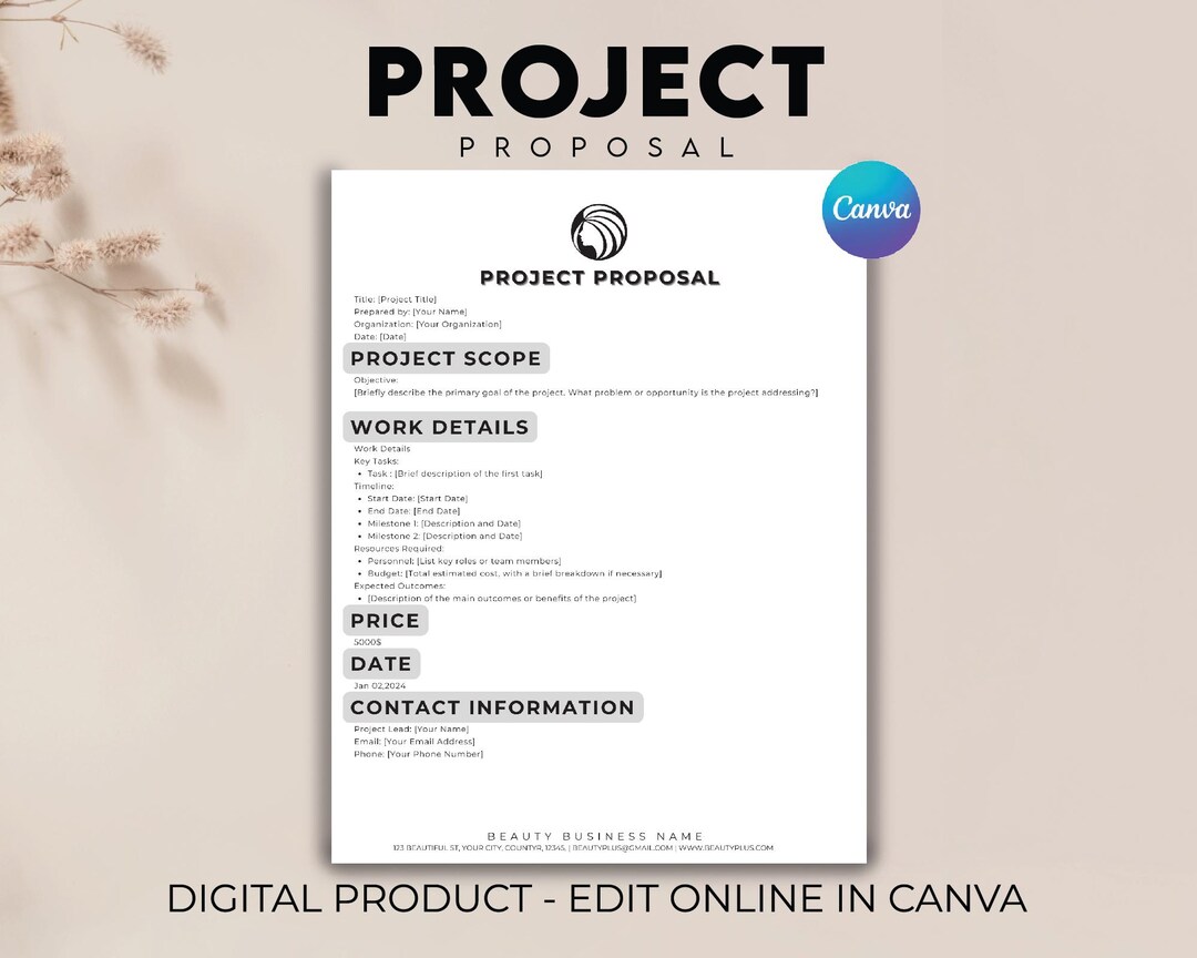 Project Proposal Template, Business Proposal Form, Project Invoice ...