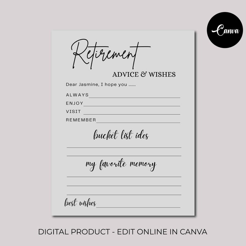 Printable Retirement Card - Etsy