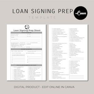 Printable Notary Loan Signing, Agent Signing Prep Sheet, Intake Form ...