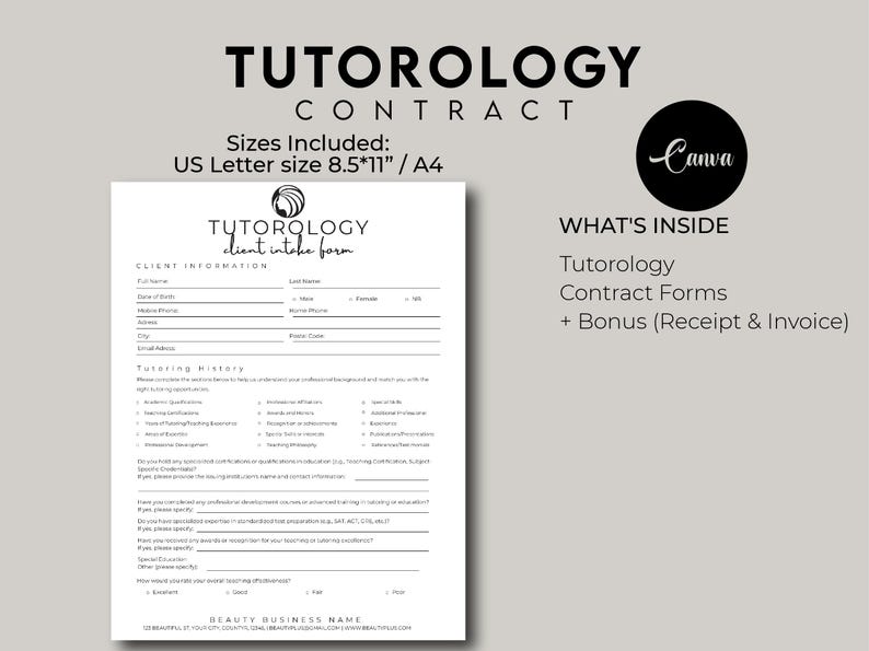 Tutoring Contract, Tutoring Services Agreement Template, Tutor Business ...