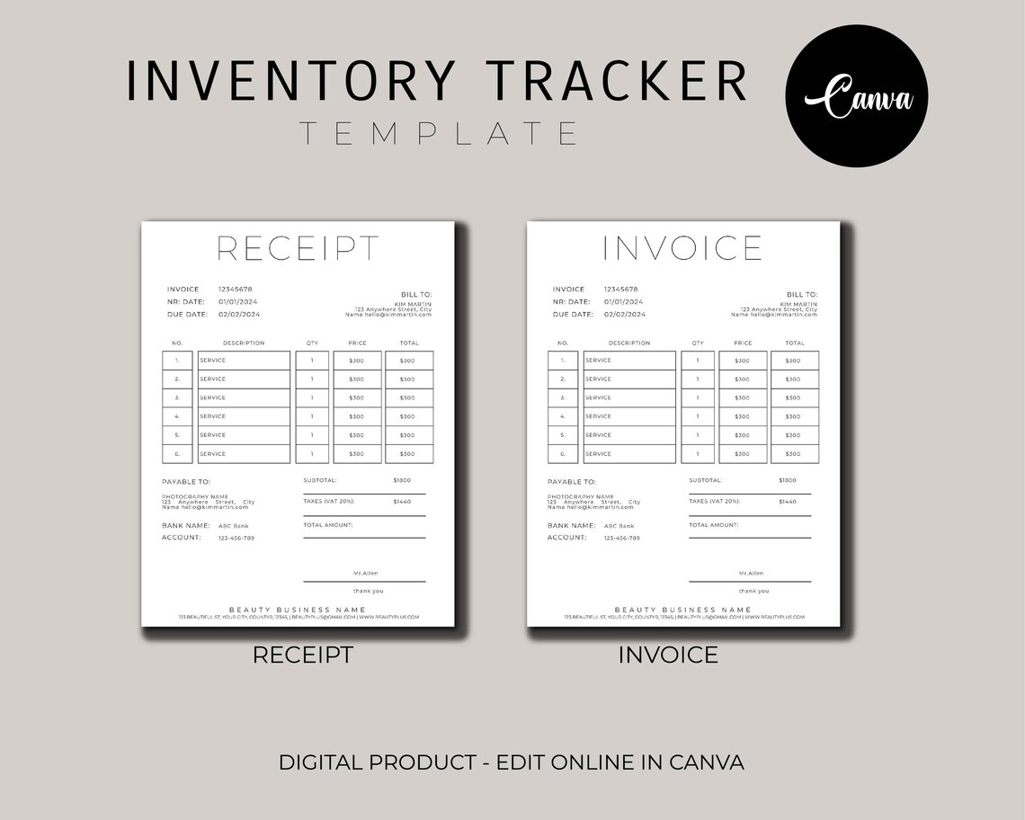 Printable Inventory Tracker Planner Page, Inventory Organizer ...
