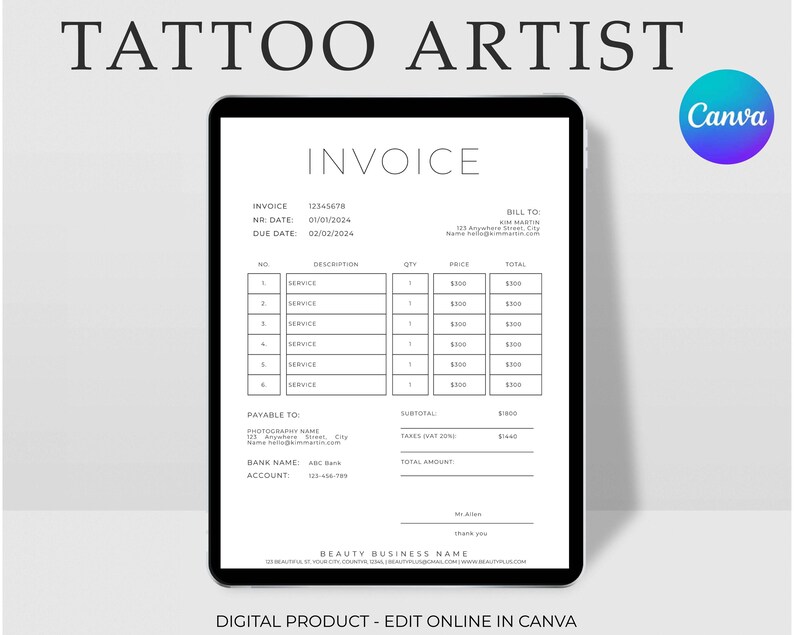 Editable!, Tattoo Artist Forms Bundle, Tattoo Consent Form, Tattoo ...