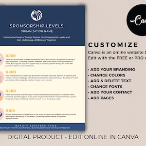 Nonprofit Event Sponsorship Fundraising Flyers, Non Profit Sponsor Levels, Event Sponsorship ...