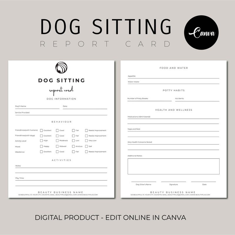 Dog Report Card - Etsy