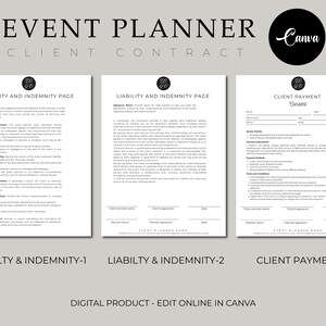 Event Planner Contract Template, Event Planner Client Forms, Wedding ...