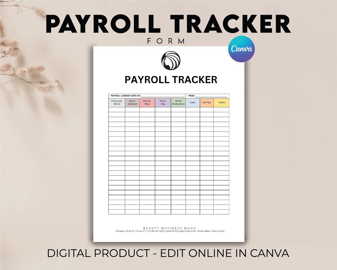 Payroll Tracker & Management for Small Business, Payroll Register ...