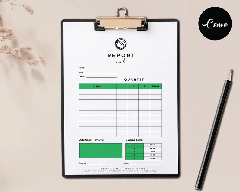Editable Homeschool Report Card Template, Academic Transcript, Grade ...