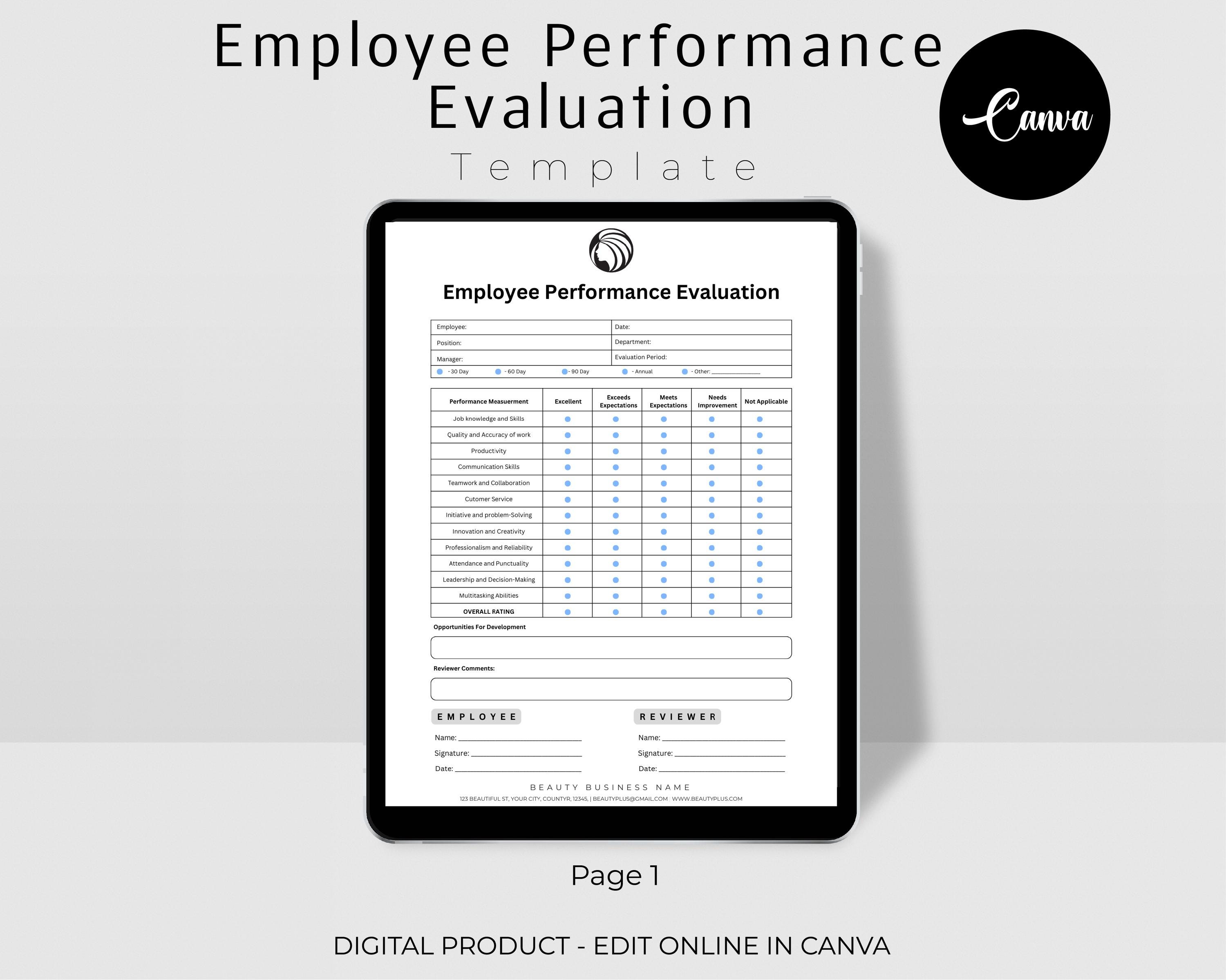 Employee Performance Evaluation, Employee Assessment, Employee ...
