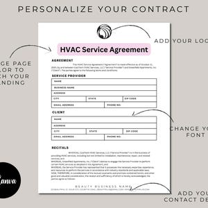 Editable HVAC Service Agreement, Hvac Templates, Hvac Contracts, Hvac ...