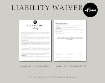 General Liability Waiver Template, Liability Form Agreement, Liability Damage Waiver Template ...