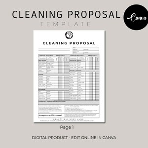 Cleaning Proposal Template, Editable Cleaning Service Proposal ...