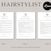 Professional Hairstylist Forms Bundle, Hairstylist Client Intake Form ...