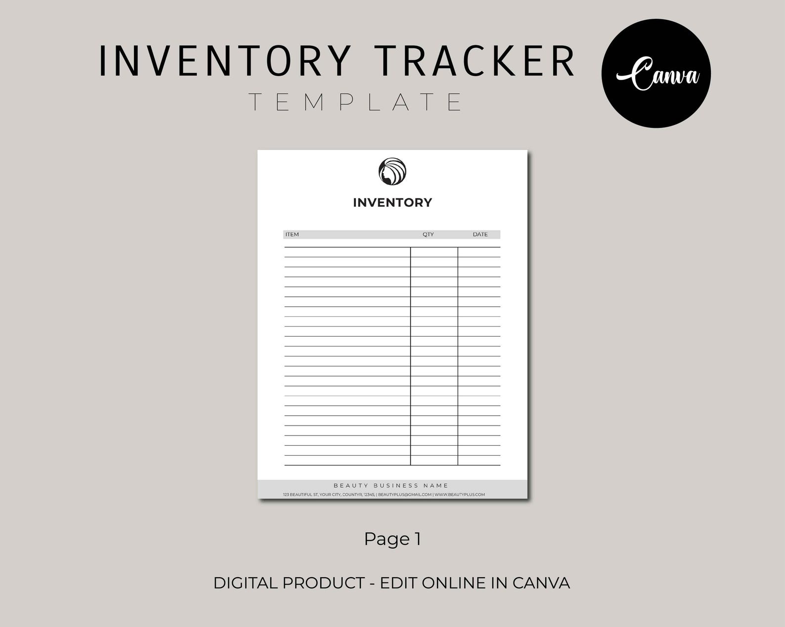 Printable Inventory Tracker Planner Page, Inventory Organizer ...