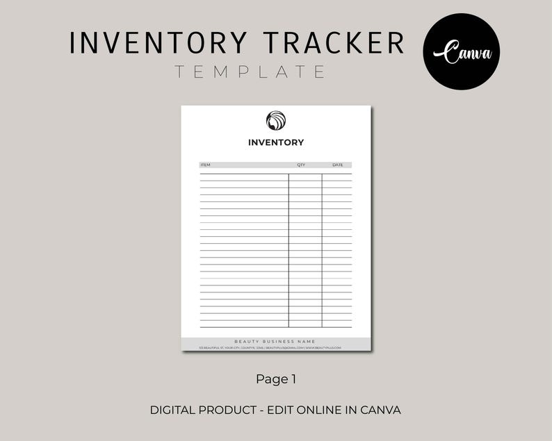 Printable Inventory Tracker Planner Page, Inventory Organizer ...