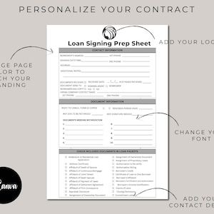 Printable Notary Loan Signing, Agent Signing Prep Sheet, Intake Form ...