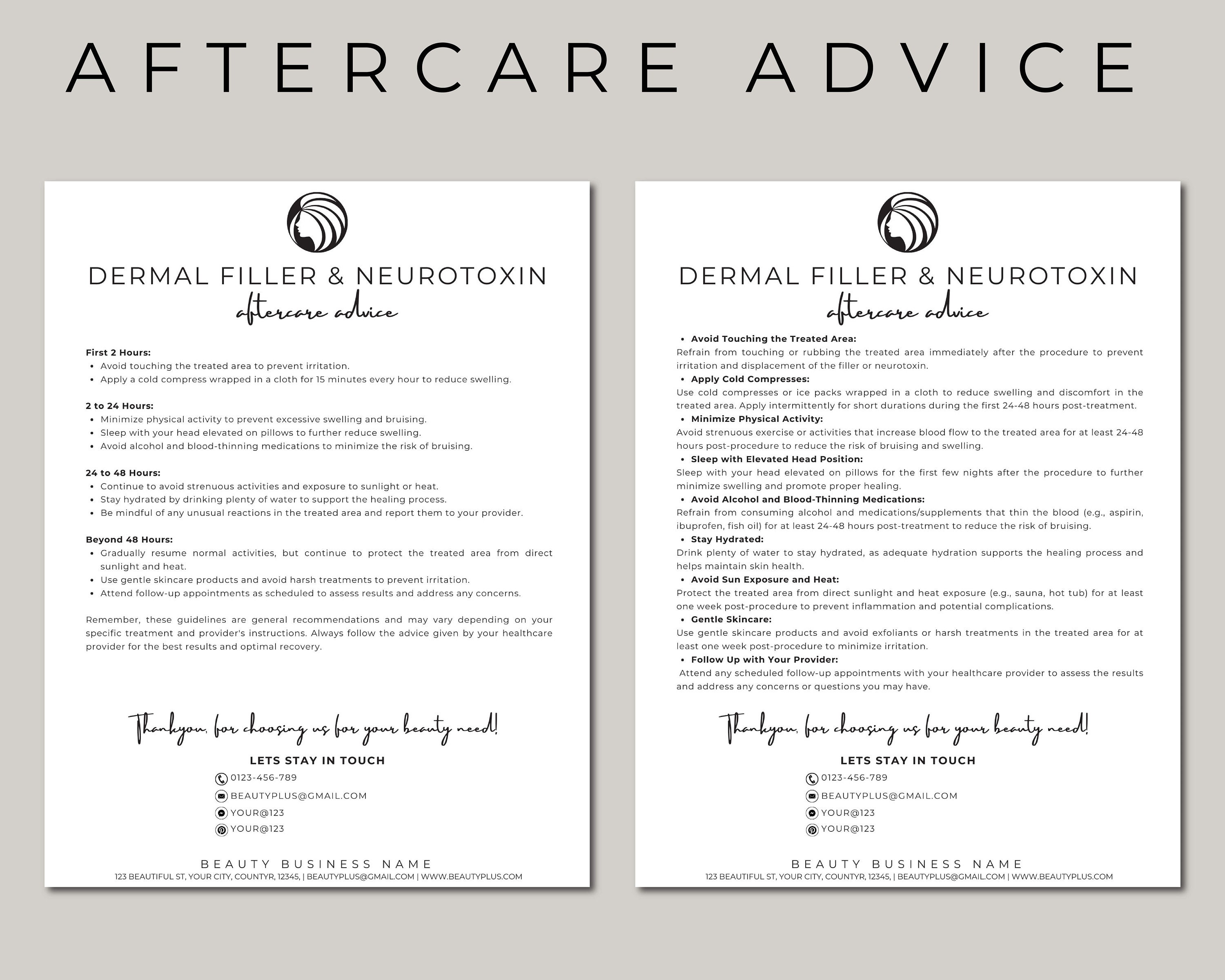 Editable Botox and Dermal Filler Consent Intake Bundle, Esthetician ...