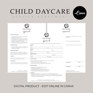 Editable Home Daycare Contract Template, Home Daycare Forms Package ...